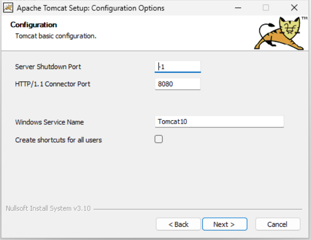 Installing Tomcat 10