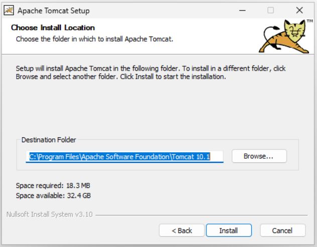 Installing Tomcat 10